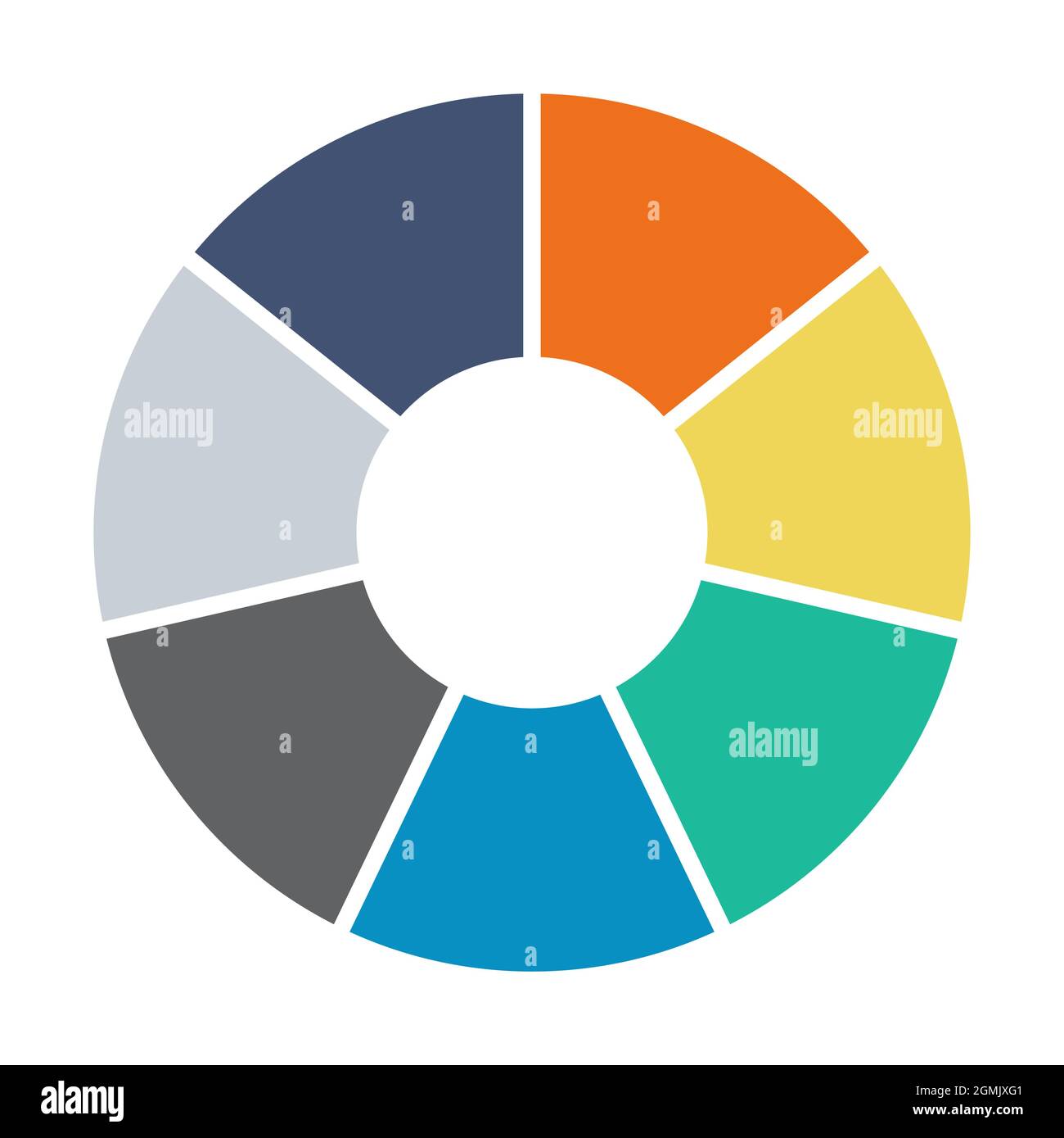 Infographic pie chart. Cycle presentation diagram 7 section. Vector ...