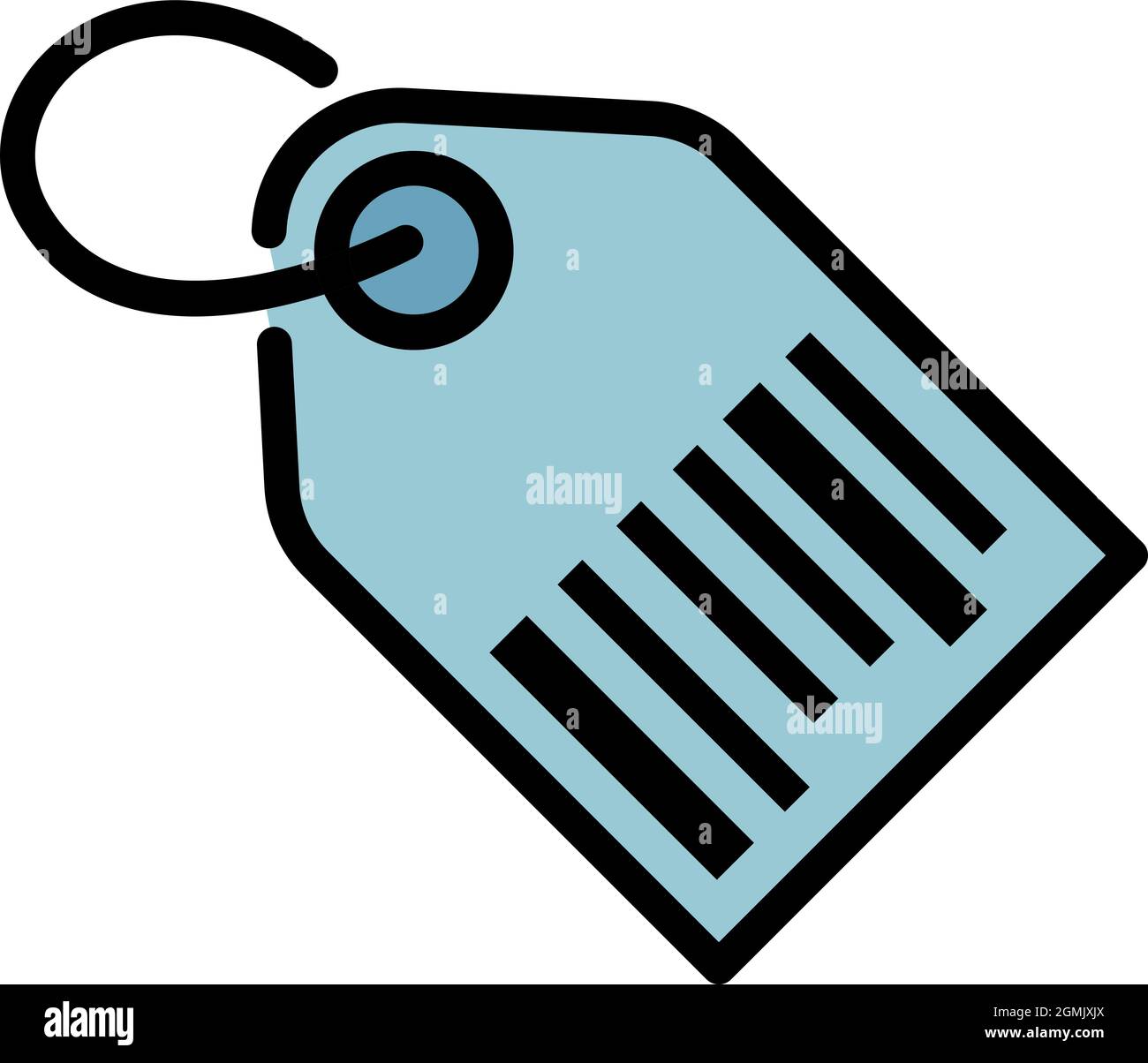 Barcode tag icon. Outline barcode tag vector icon color flat isolated ...