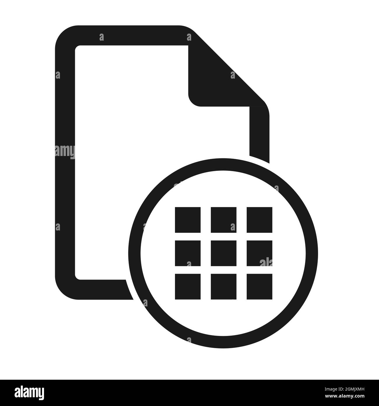 File flat icon with menu symbol isolated on white background. Document ...