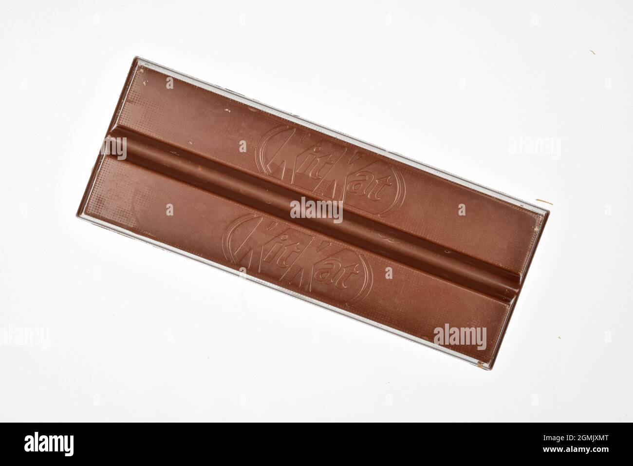New Delhi, India, 22 Jan 2020:- top view of KitKat chocolate bar ...