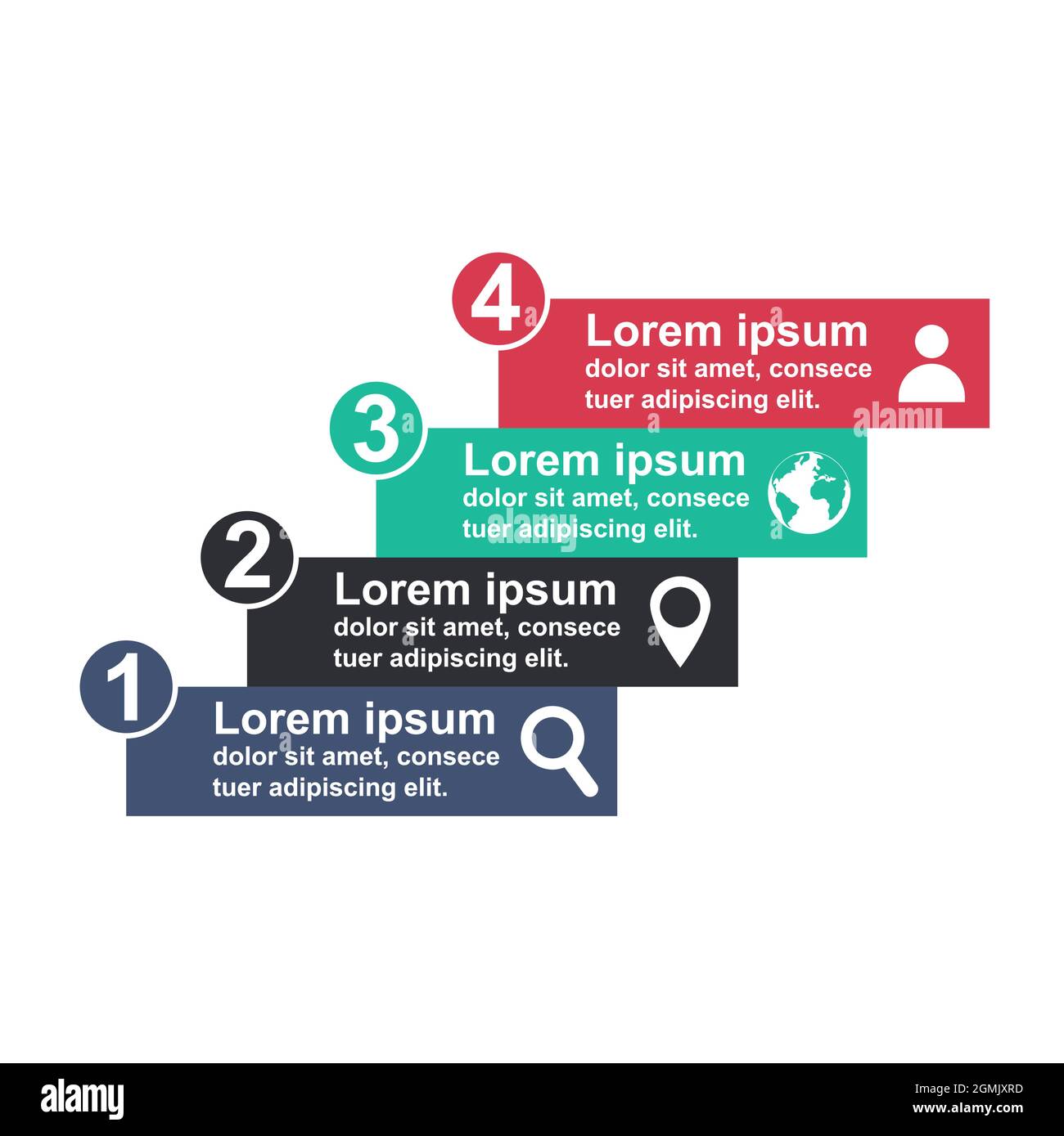Infographic business concept design with icons and 4 steps. Simple chart presentation template ...