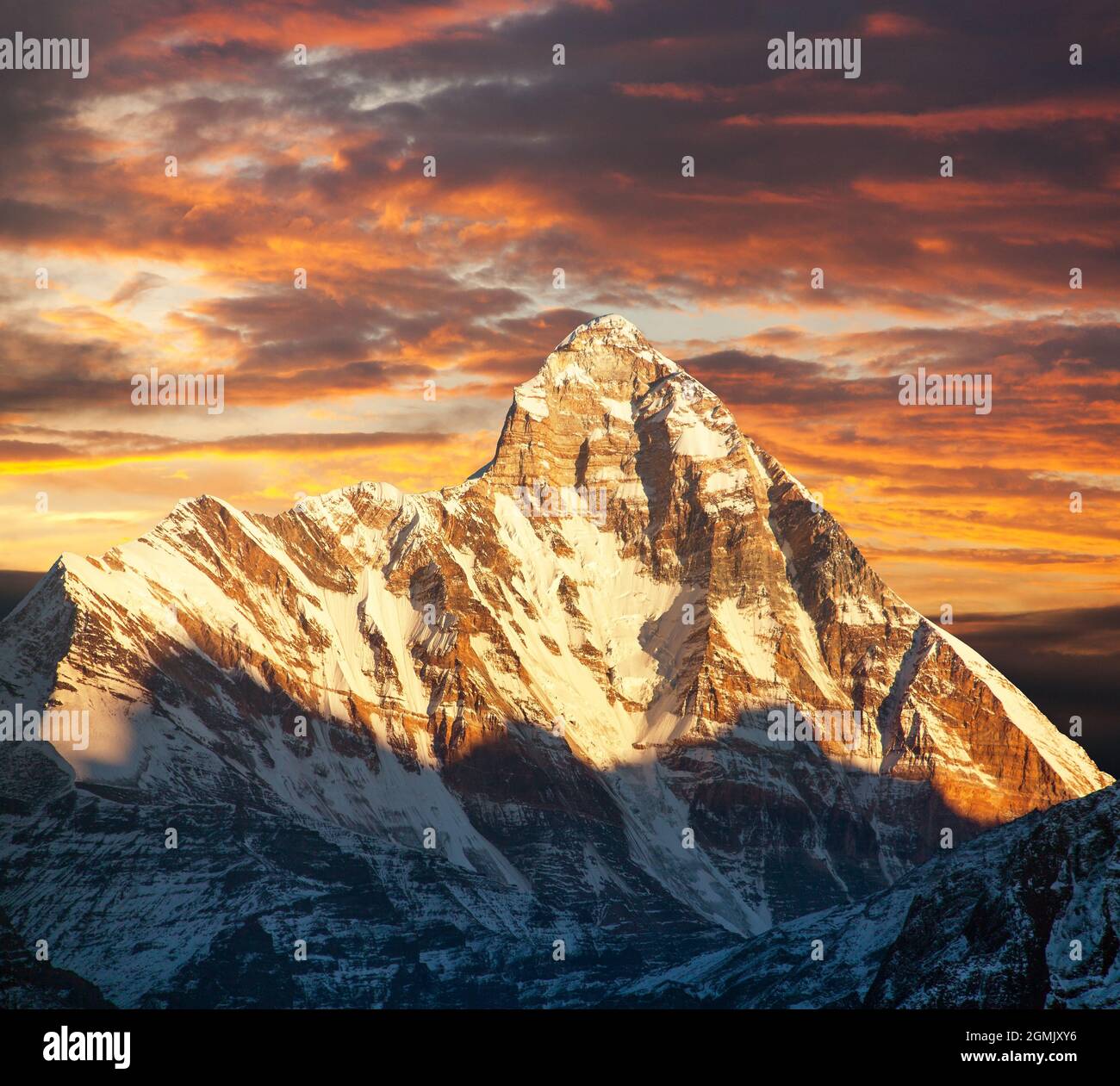 mount Nanda Devi, one of the best mounts in Indian Himalaya, seen from ...