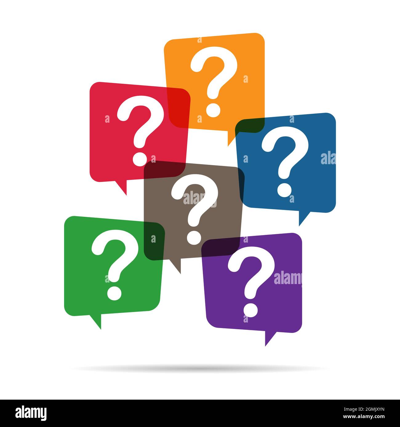 Question mark, frequently asked questions vector icon. Information speech bubble symbol, help ...