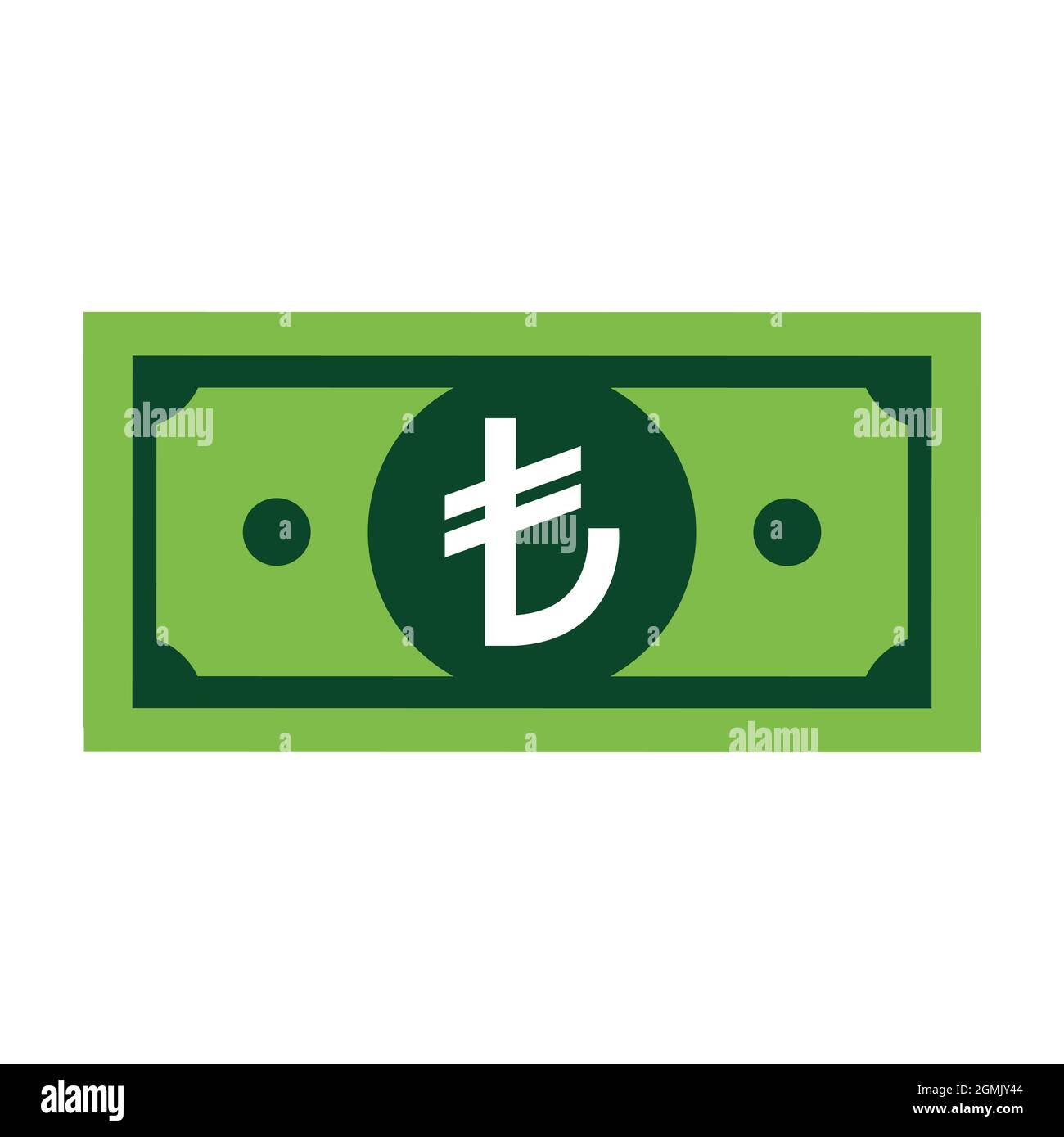 Turkish lira flat icon sign vector. Paper money symbol isolated on ...