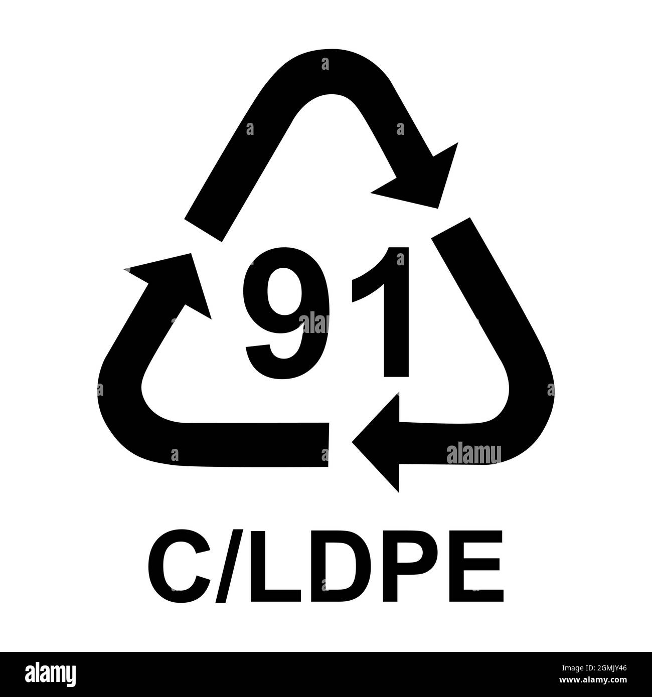 Composite symbol, ecology recycling sign isolated on white background ...