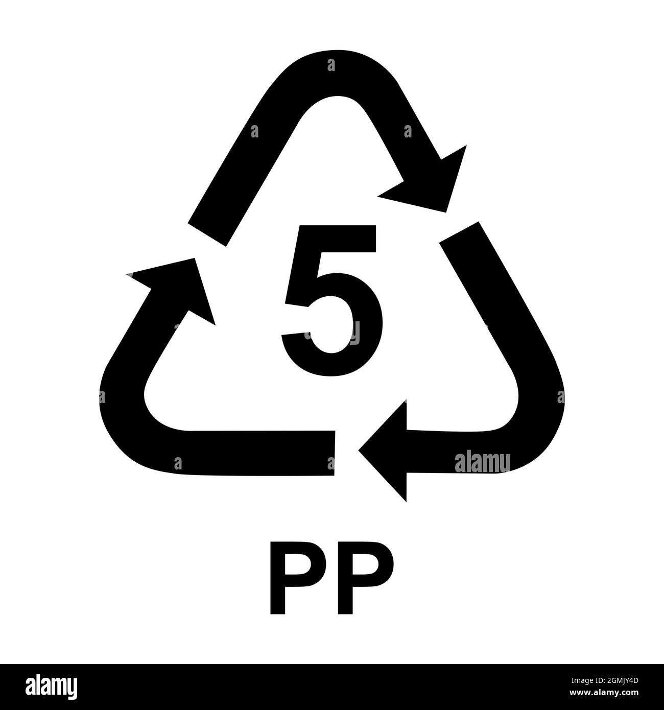 Plastic symbol, ecology recycling sign isolated on white background ...