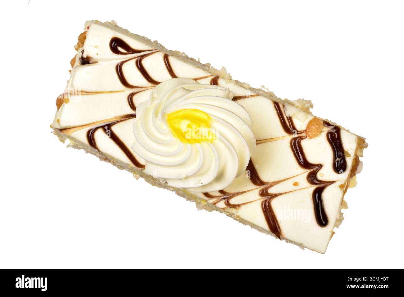 Top View of Butterscotch Pastry Isolated on White Background , piece of ...