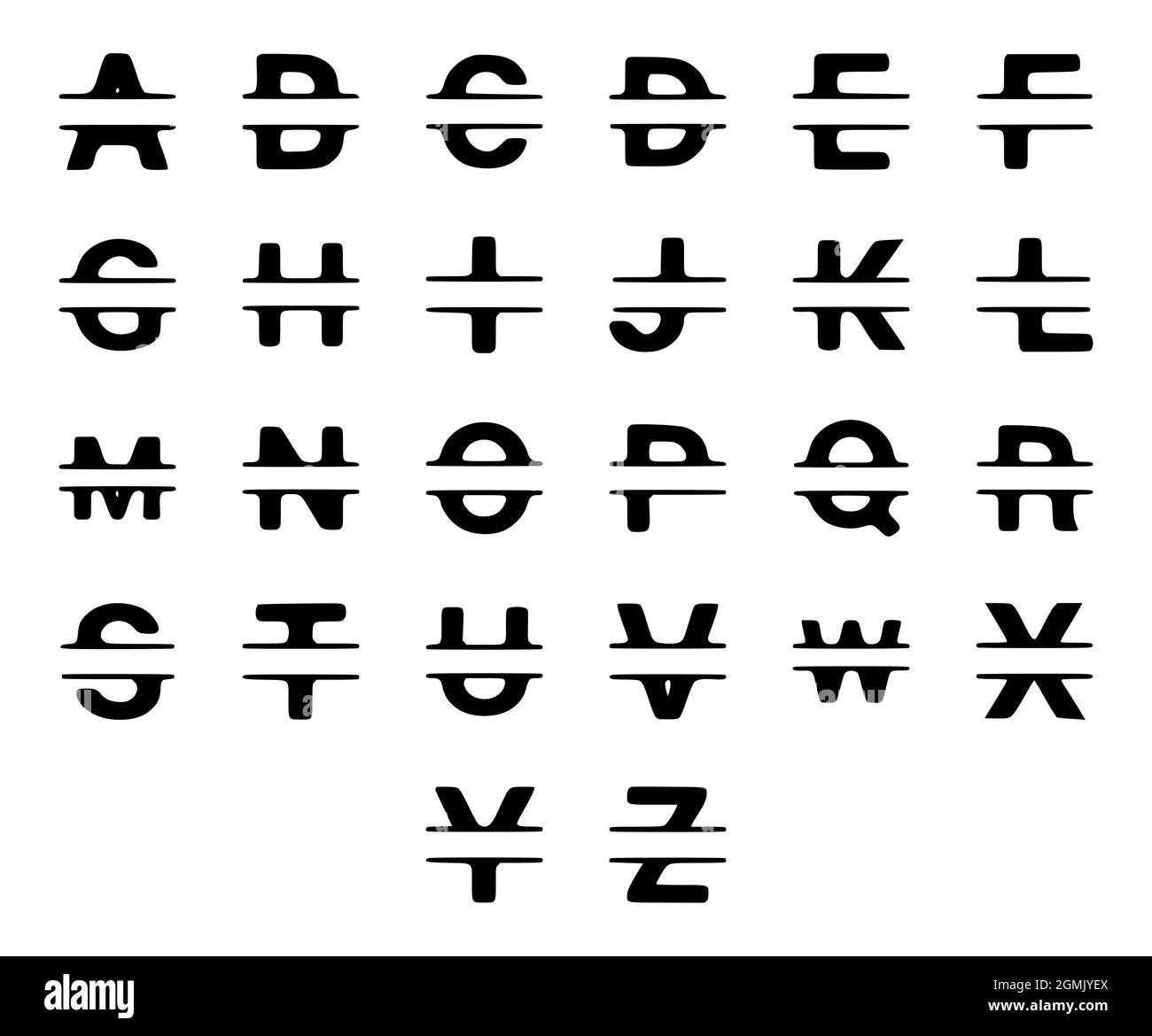 Letters name monogram set. Vector typography doodle design Stock Vector ...