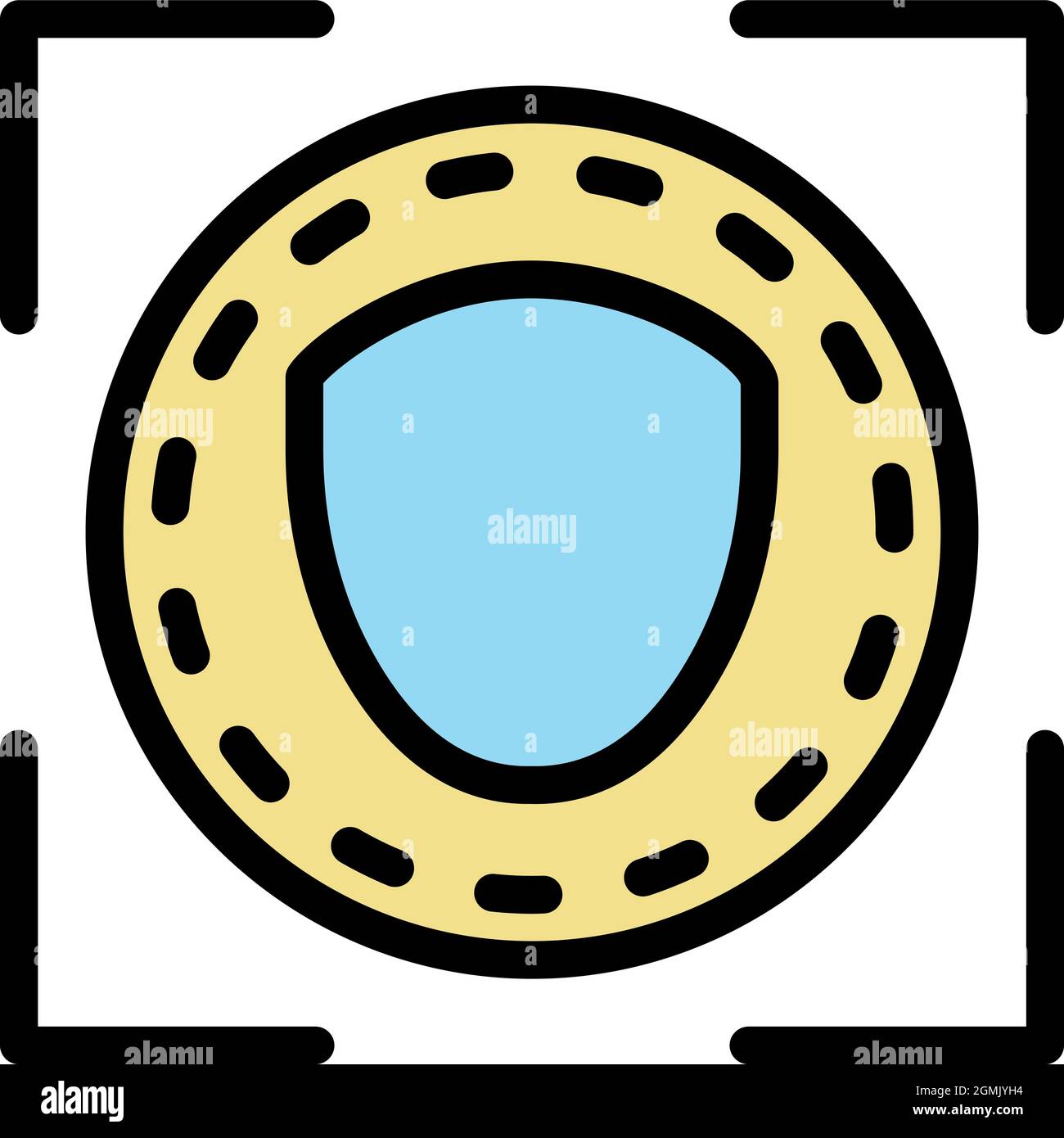 Face is identified icon. Outline face is identified vector icon color ...