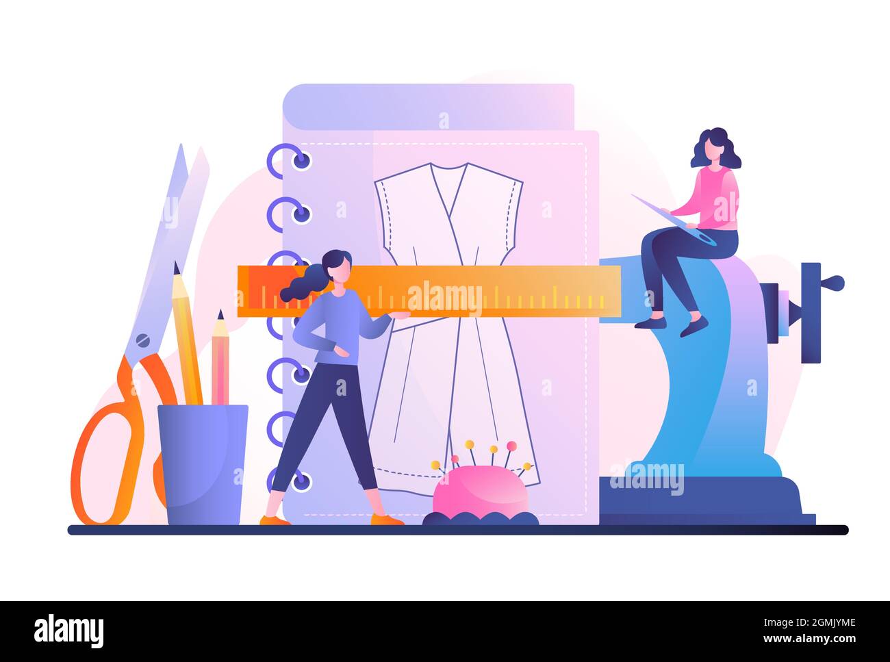 Women dressmaker Stock Vector Images - Alamy