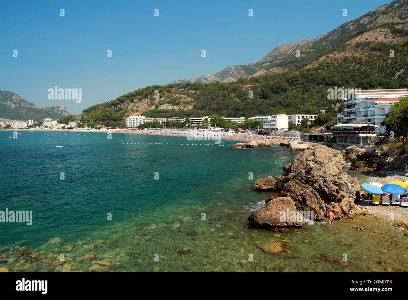 Public beach in Sutomore, Bar, Montenegro Stock Photo - Alamy