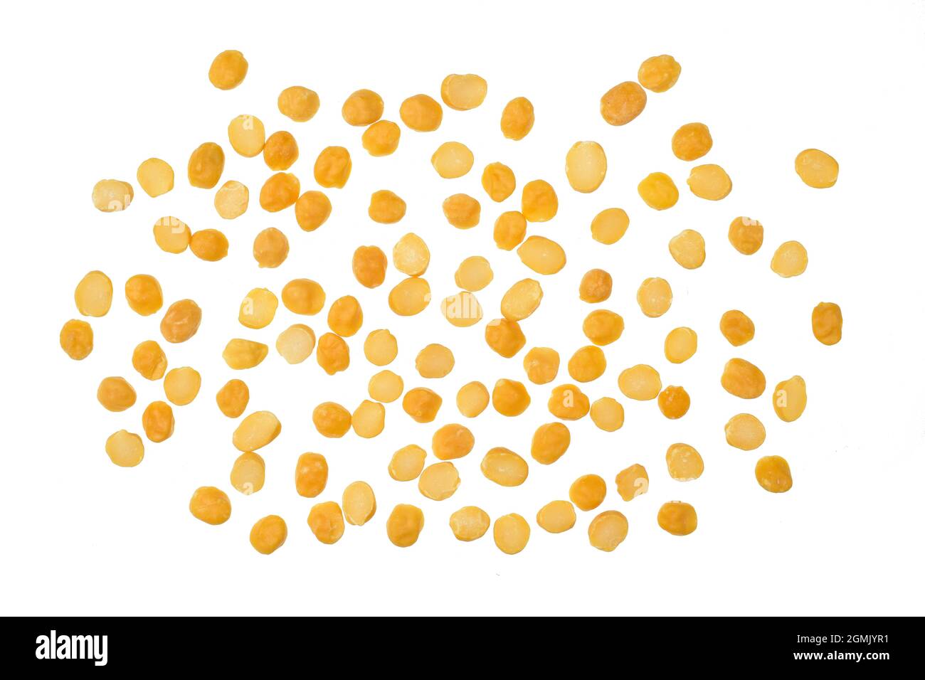 Uncooked Chana dal scattered on white background, clipping path Stock ...