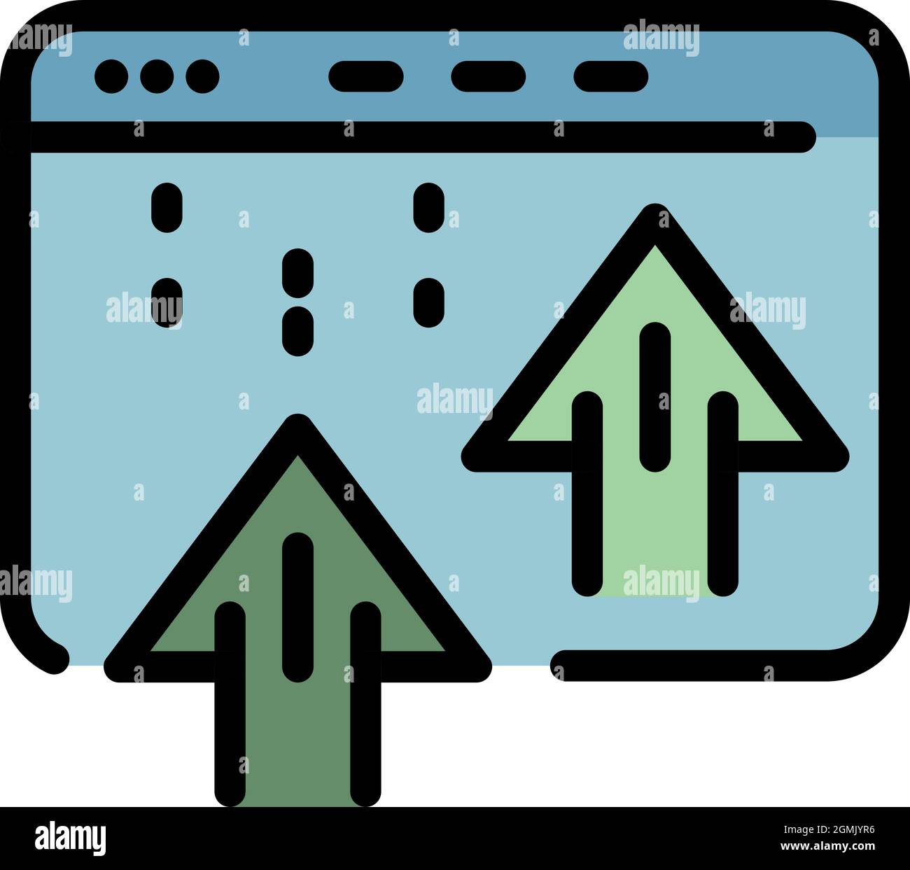Software window arrows icon. Outline software window arrows vector icon ...