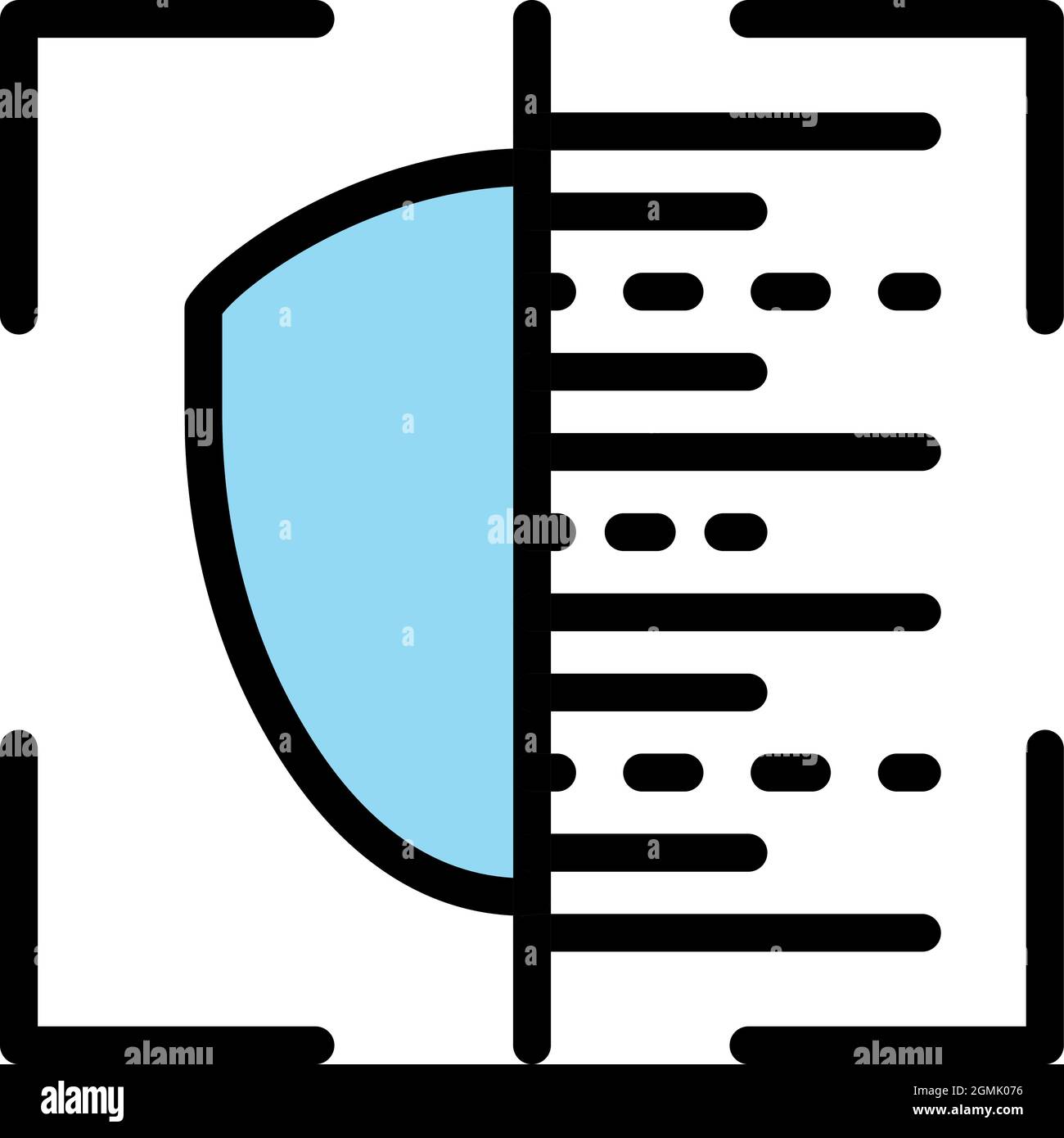 Face biometrics icon. Outline face biometrics vector icon color flat ...