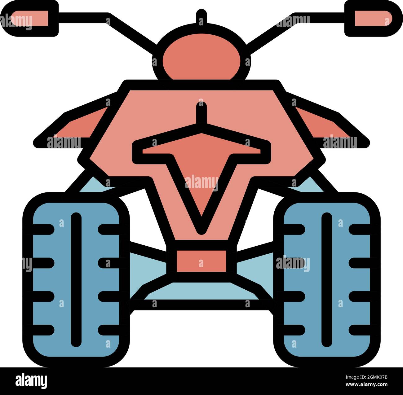 Back of quad bike icon. Outline back of quad bike vector icon color ...