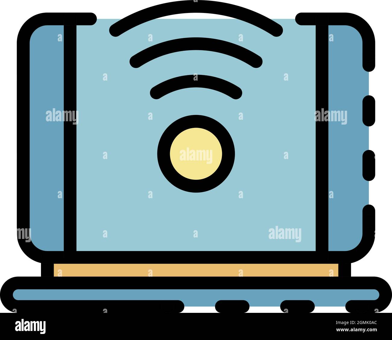 5G laptop network icon. Outline 5G laptop network vector icon color ...