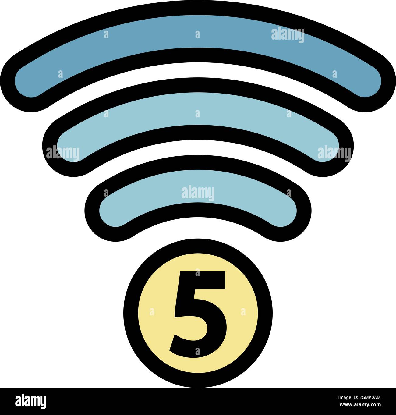 5G network symbol icon. Outline 5G network symbol vector icon color ...