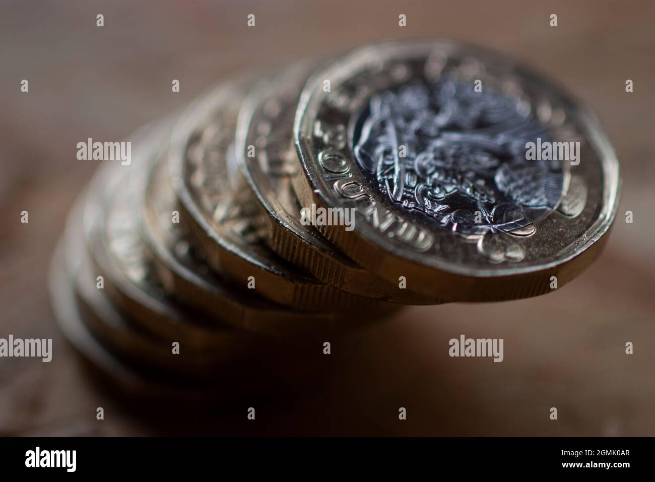 one pound Sterling coin, currency of the United Kingdom, £1 coin was ...