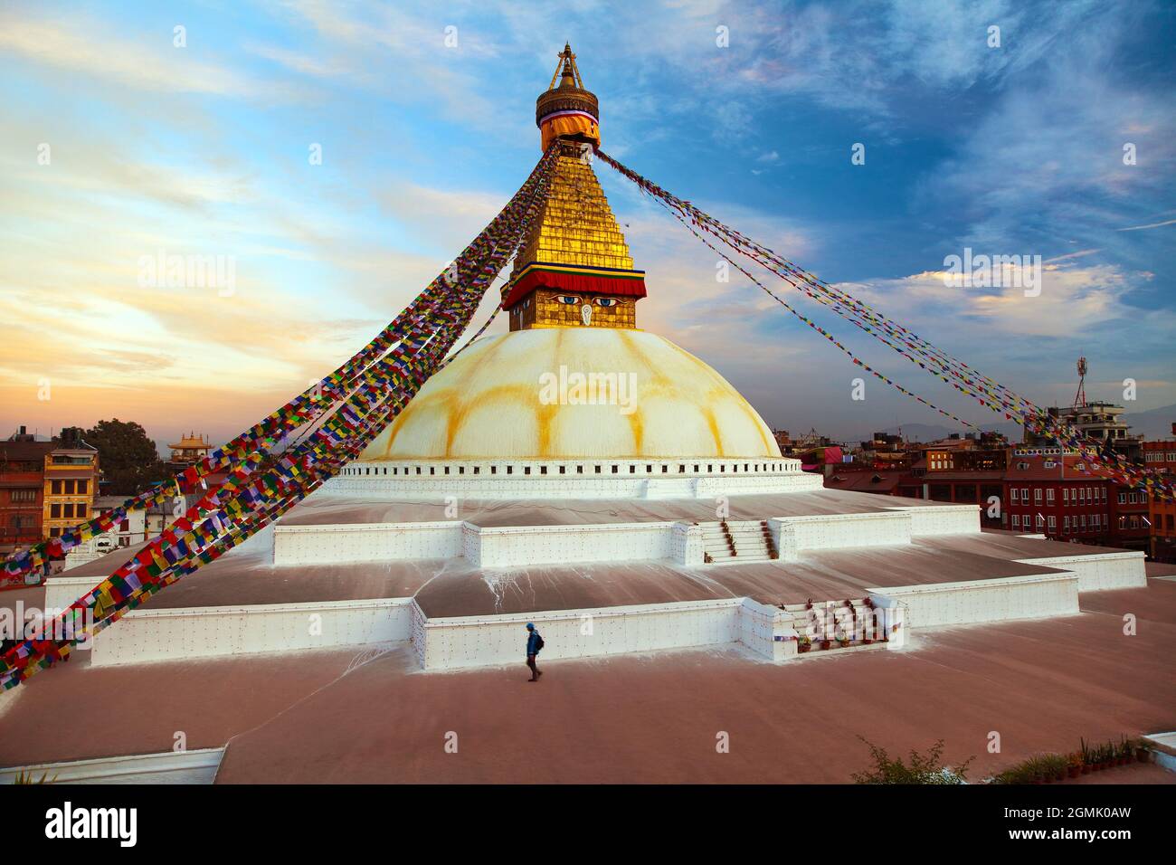View of Boudha or boudhanath stupa, one from the best buddhist stupas ...