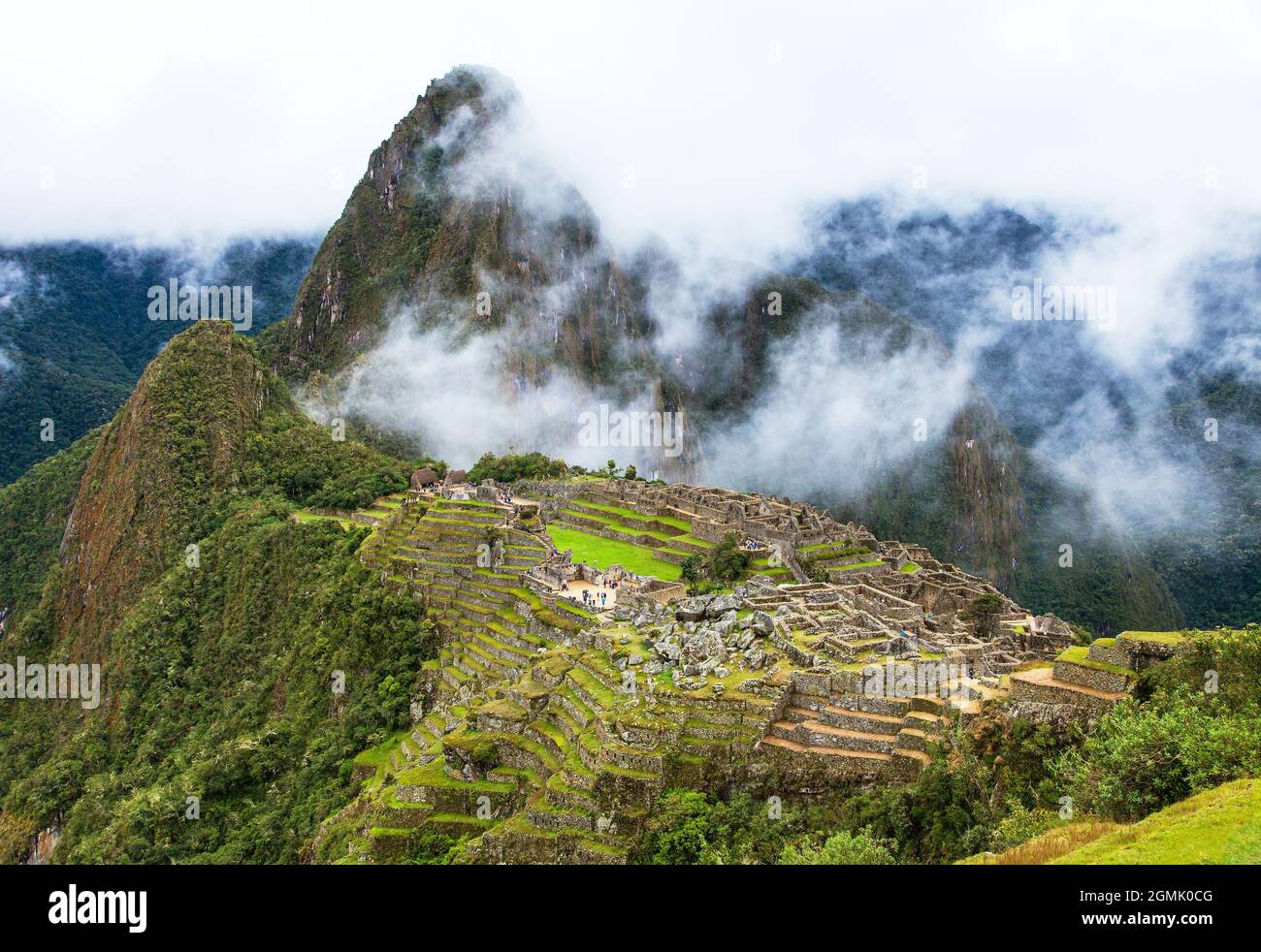 Machu Picchu, panoramic view of peruvian incan town, unesco world ...