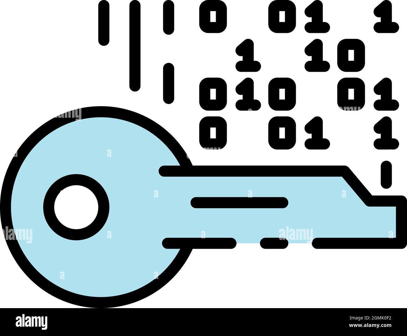 Selection of encryption key icon. Outline selection of encryption key ...