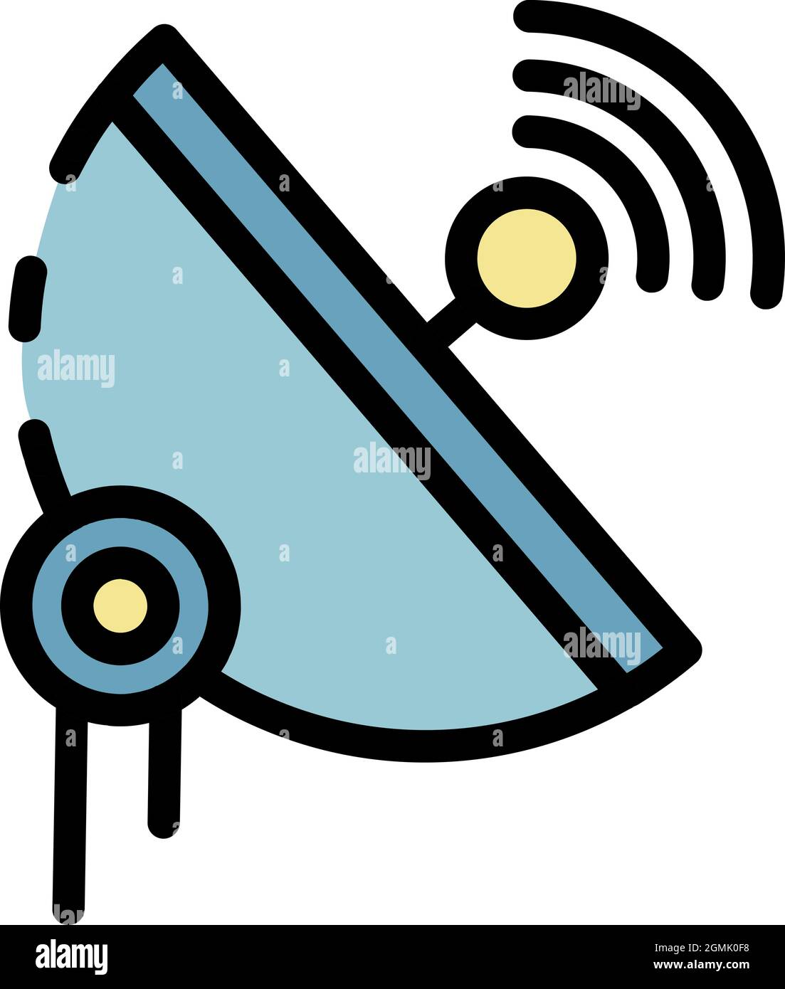 5G parabolic antenna icon. Outline 5G parabolic antenna vector icon ...