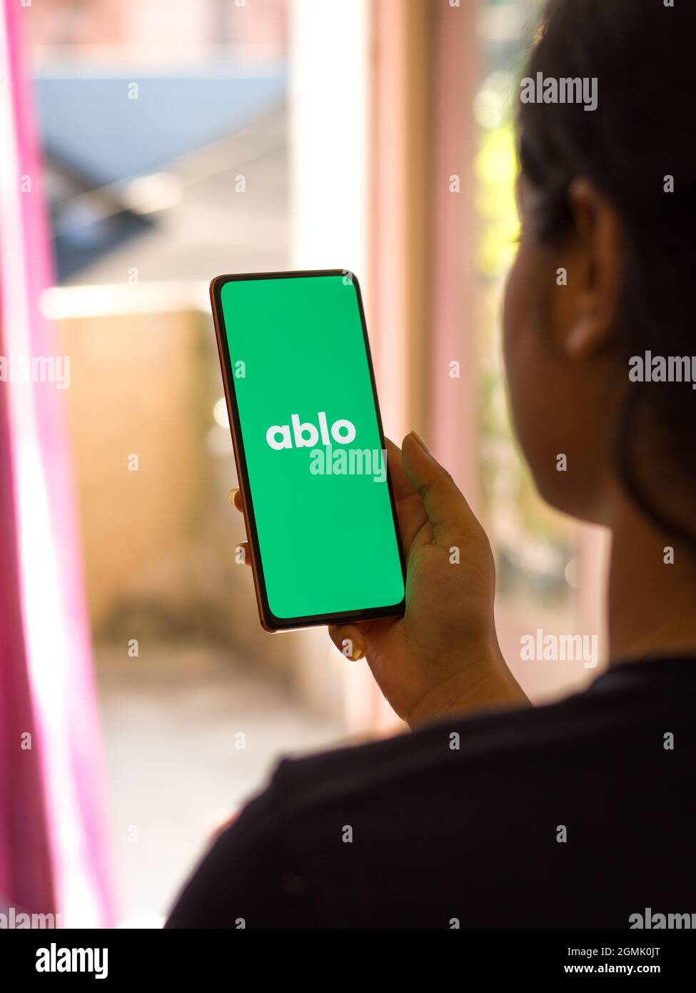 West Bangal, India - August 21, 2021 : Ablo logo on phone screen stock ...