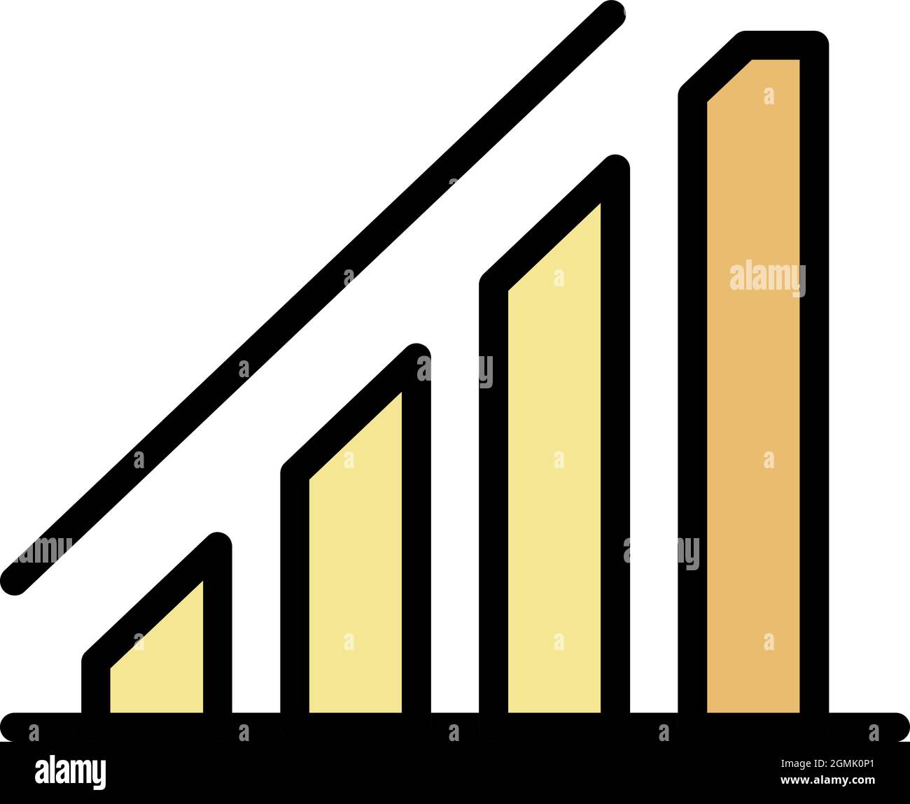 5G network signal strength icon. Outline 5G network signal strength ...