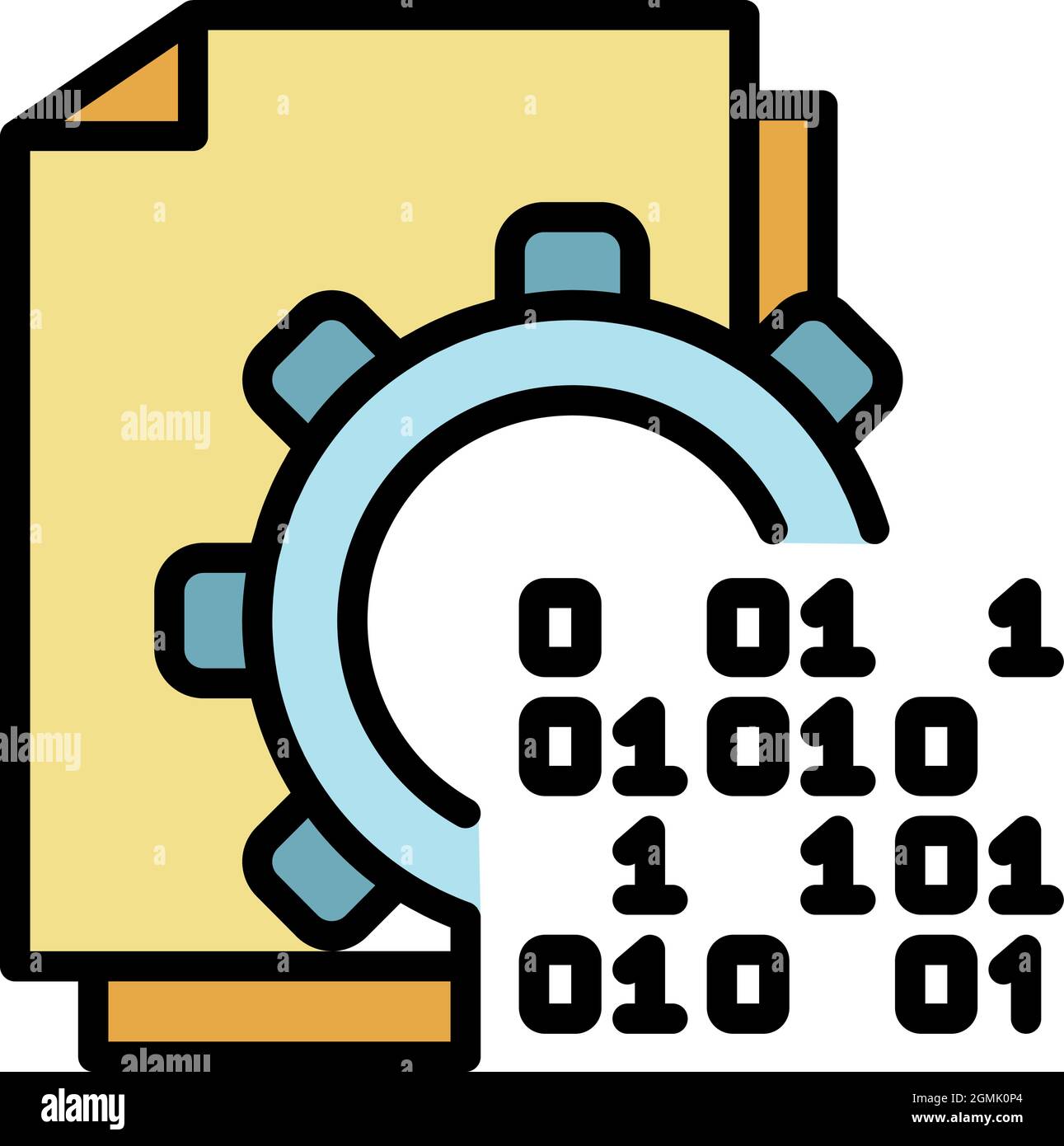 Malicious code in action icon. Outline malicious code in action vector ...