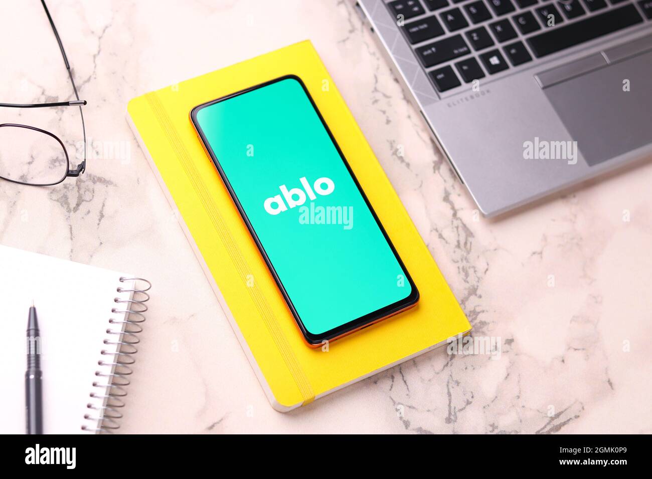 West Bangal, India - August 21, 2021 : Ablo logo on phone screen stock ...
