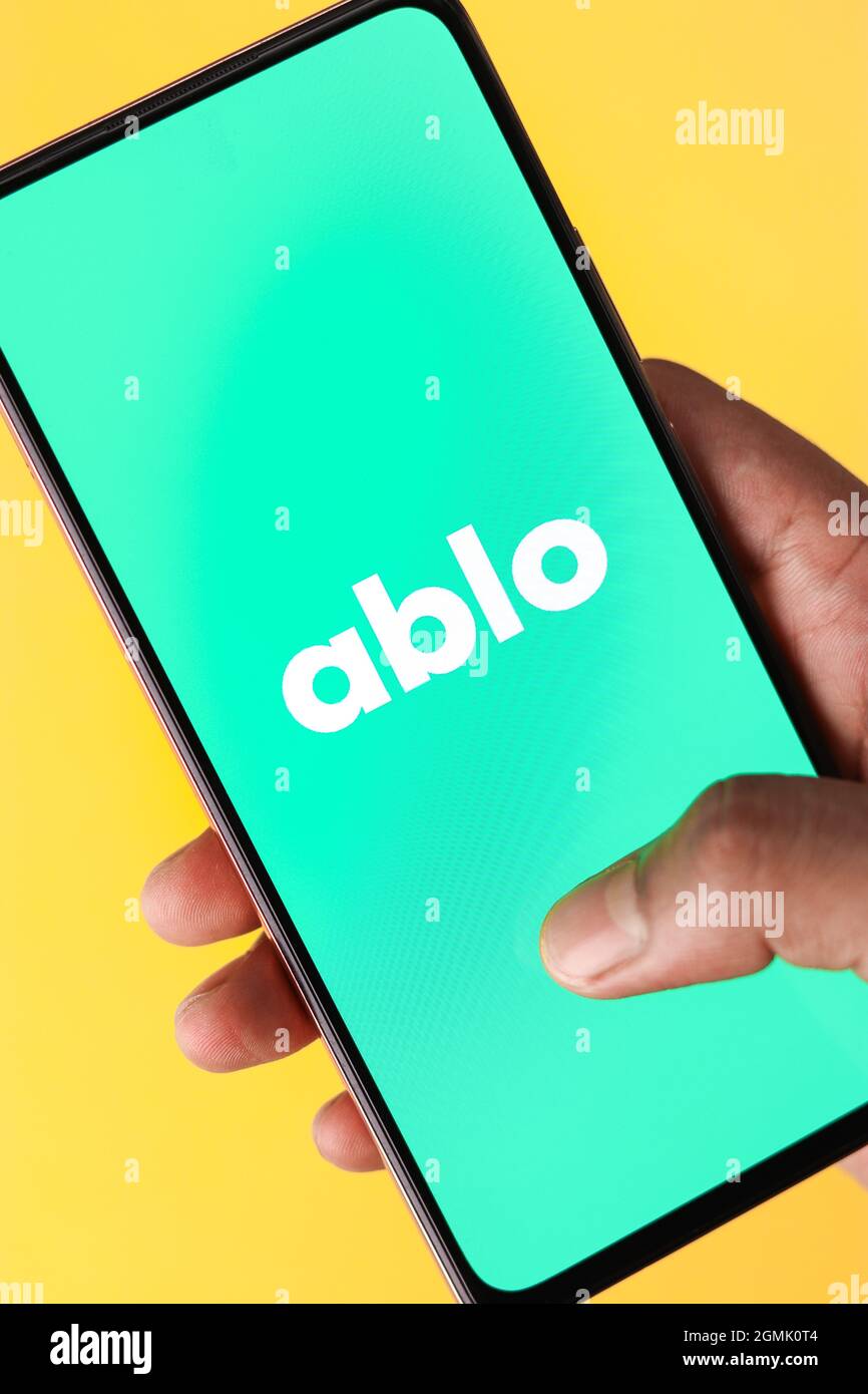 West Bangal, India - August 21, 2021 : Ablo logo on phone screen stock ...
