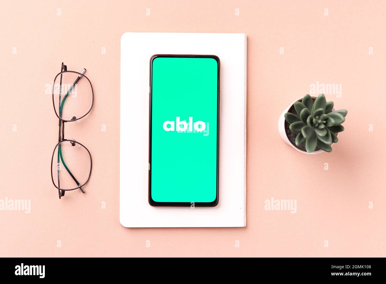 West Bangal, India - August 21, 2021 : Ablo logo on phone screen stock ...