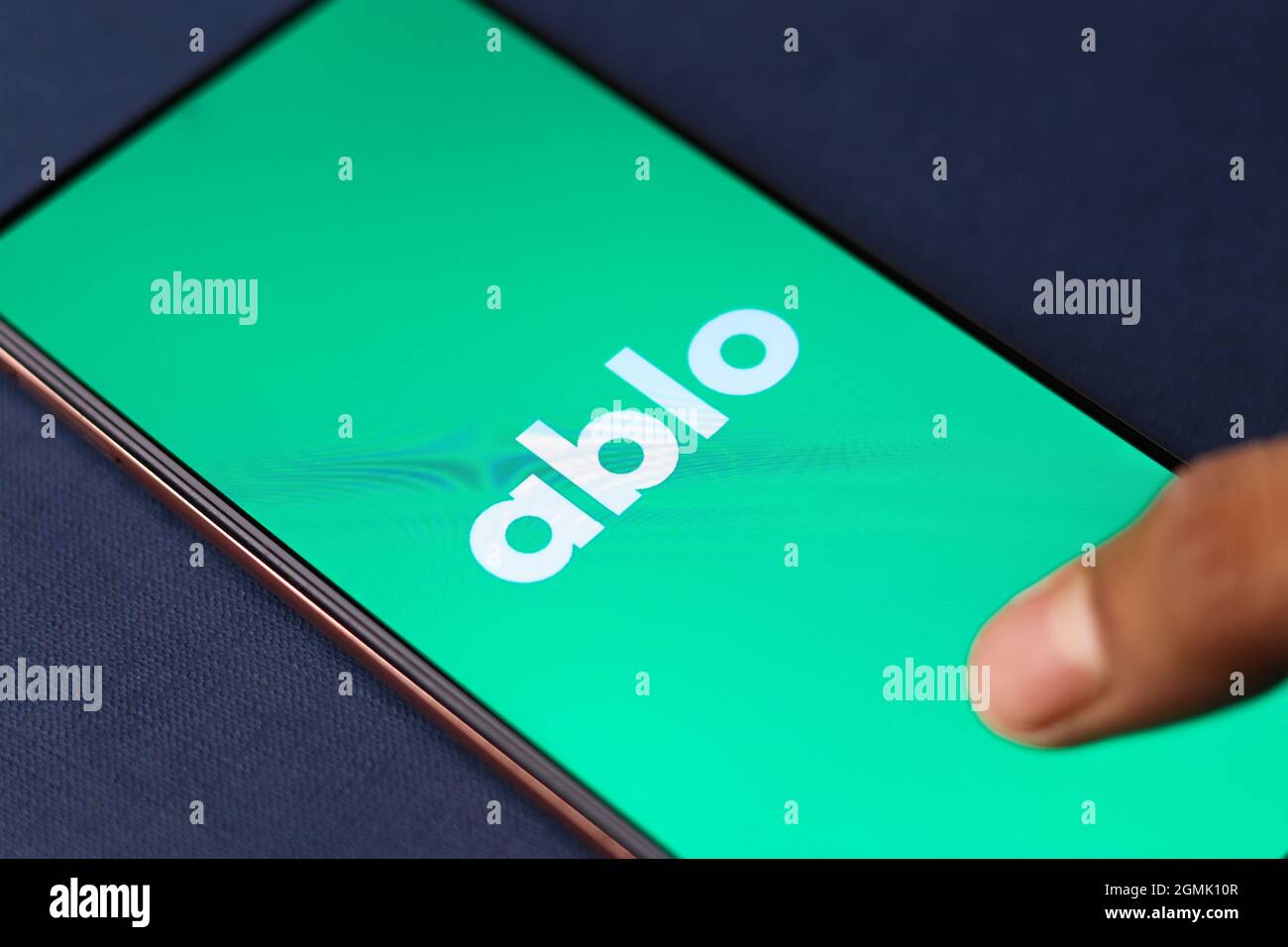 West Bangal, India - August 21, 2021 : Ablo logo on phone screen stock ...