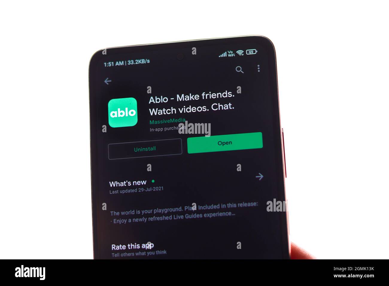 West Bangal, India - August 21, 2021 : Ablo logo on phone screen stock ...