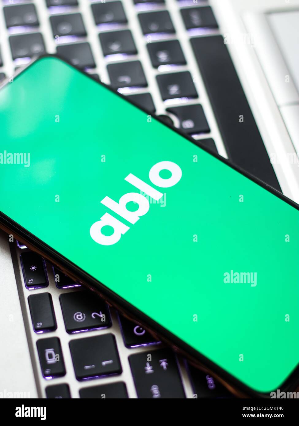 West Bangal, India - August 21, 2021 : Ablo logo on phone screen stock ...