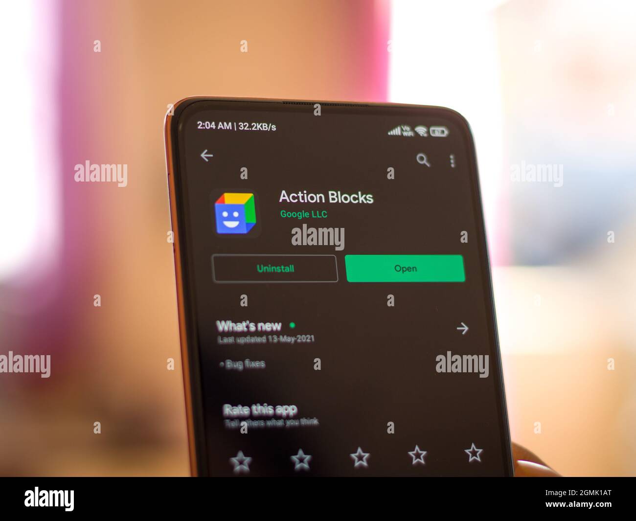 West Bangal, India - August 21, 2021 : Google Action Blocks logo on ...