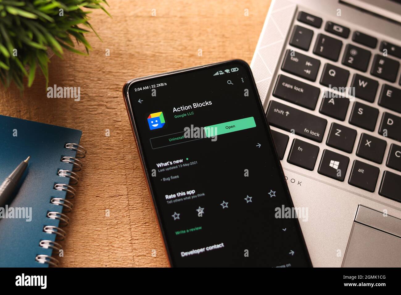 West Bangal, India - August 21, 2021 : Google Action Blocks logo on ...