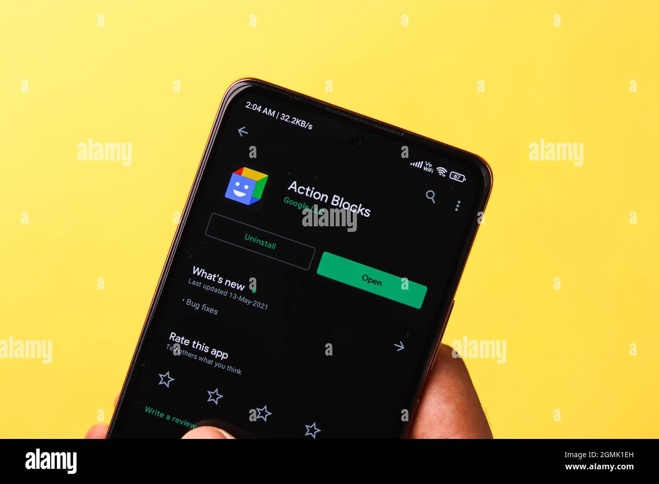 West Bangal, India - August 21, 2021 : Google Action Blocks logo on ...