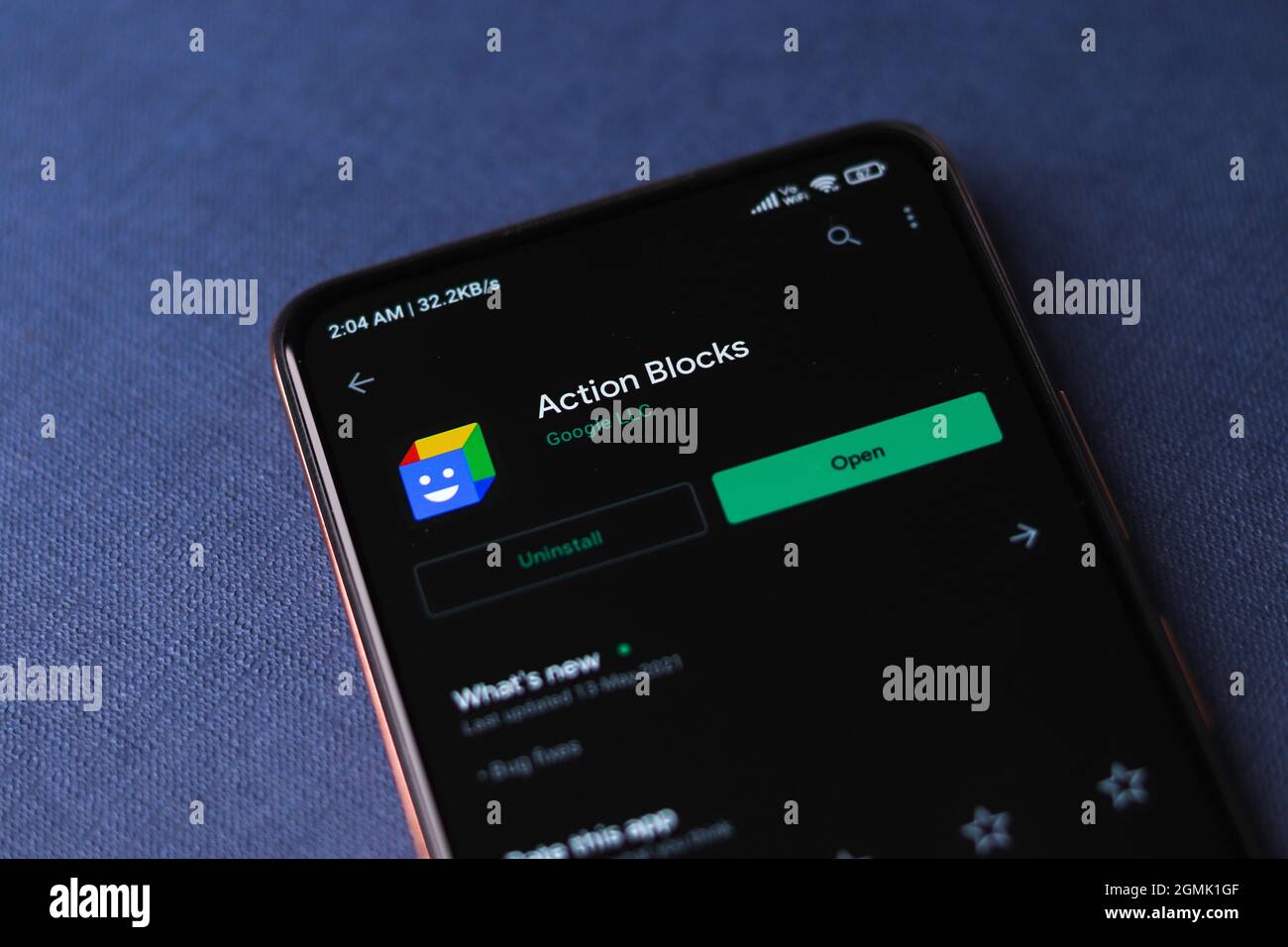West Bangal, India - August 21, 2021 : Google Action Blocks logo on ...