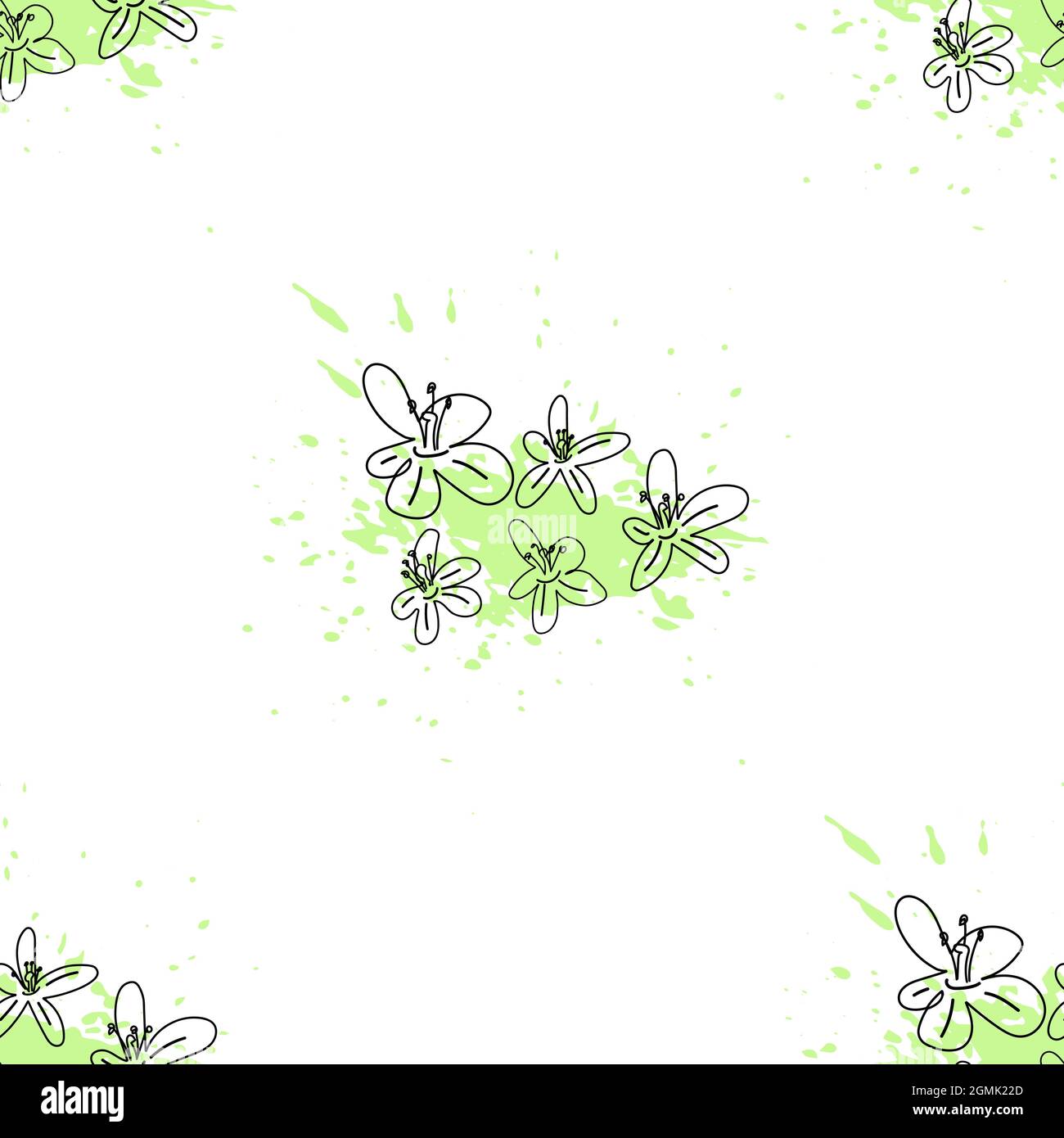 Seamless pattern watercolor flowers Stock Vector Images - Alamy