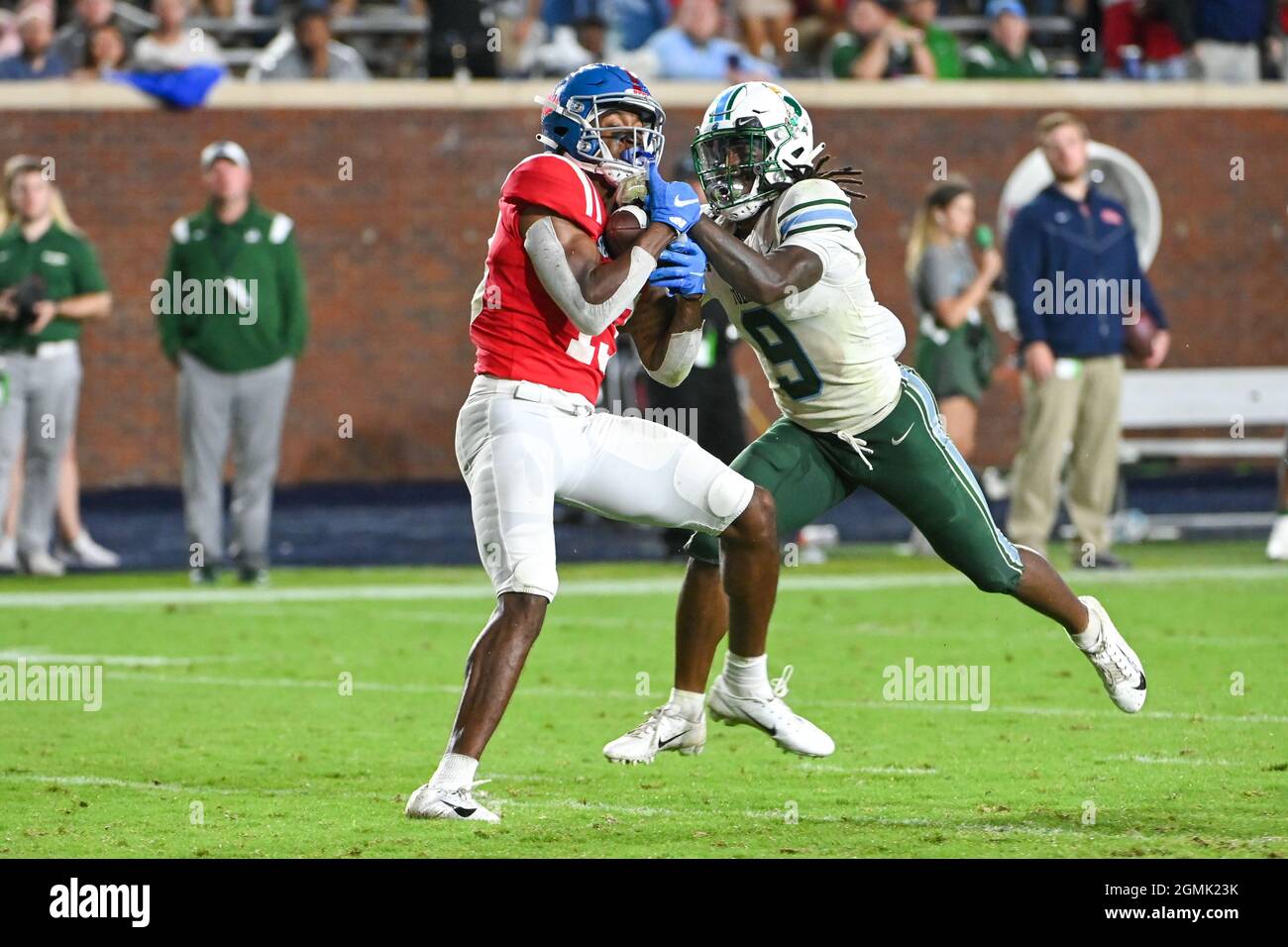 Oxford, MS, USA. 18th Sep, 2021. Ole' Miss wide receiver Braylon ...