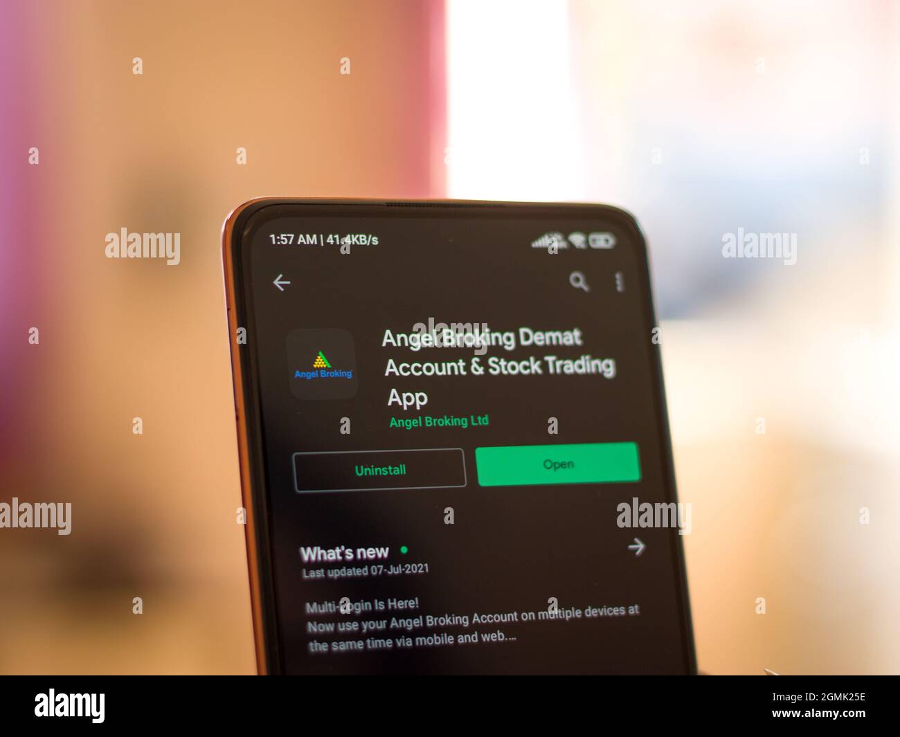 West Bangal, India - August 21, 2021 : Angel Broking logo on phone ...