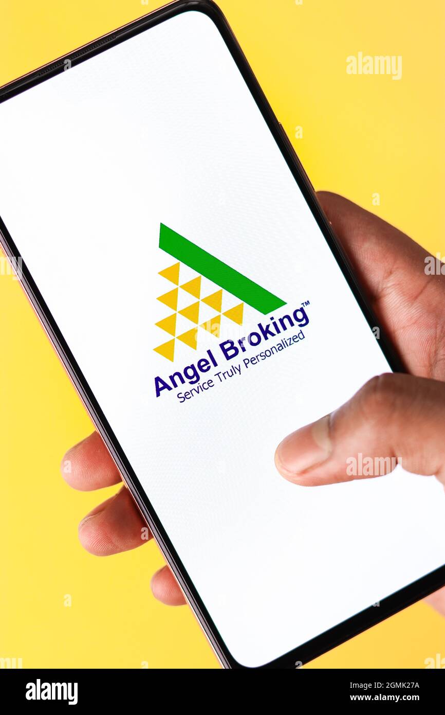 West Bangal, India - August 21, 2021 : Angel Broking logo on phone ...