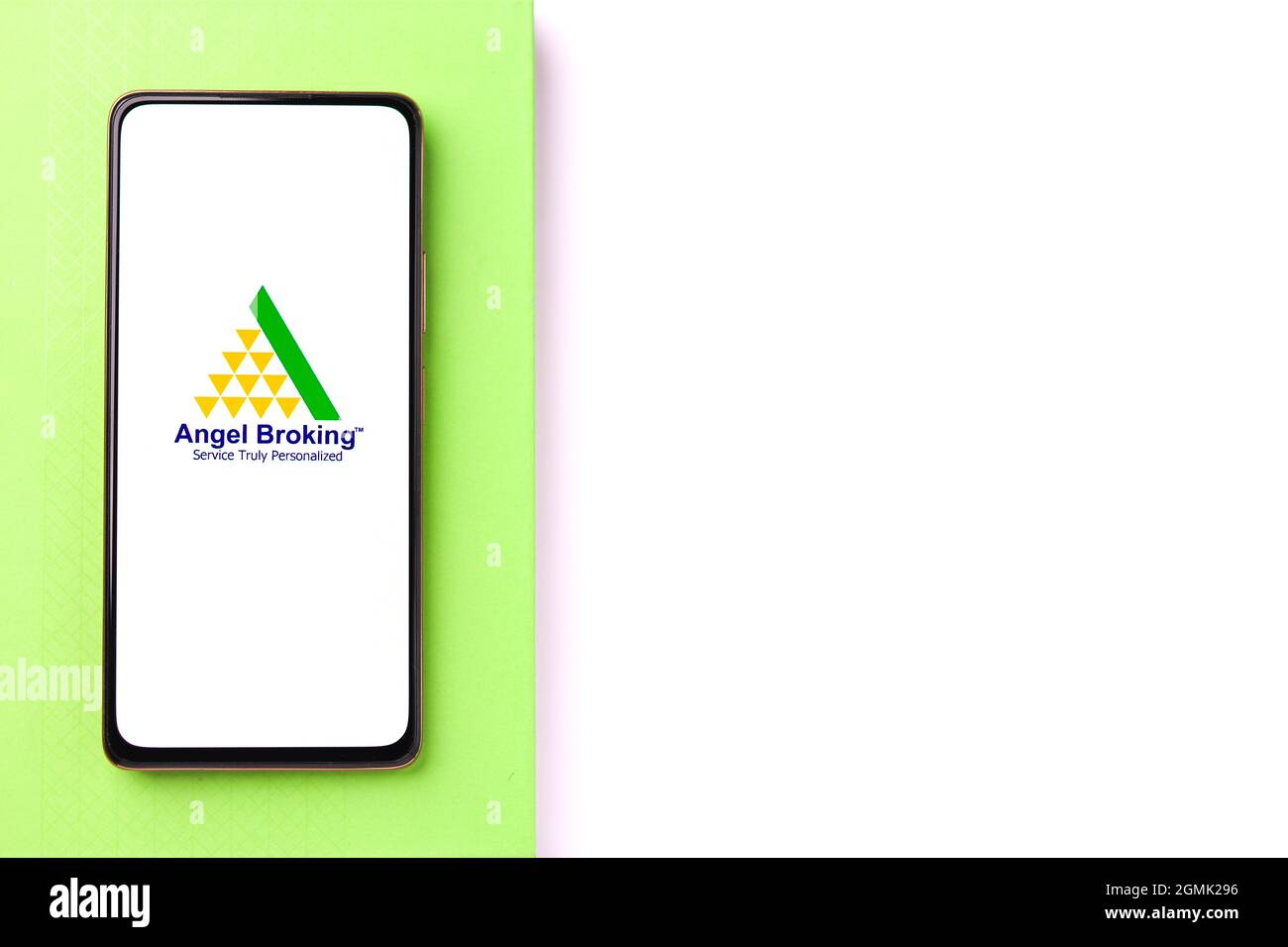 West Bangal, India - August 21, 2021 : Angel Broking logo on phone ...