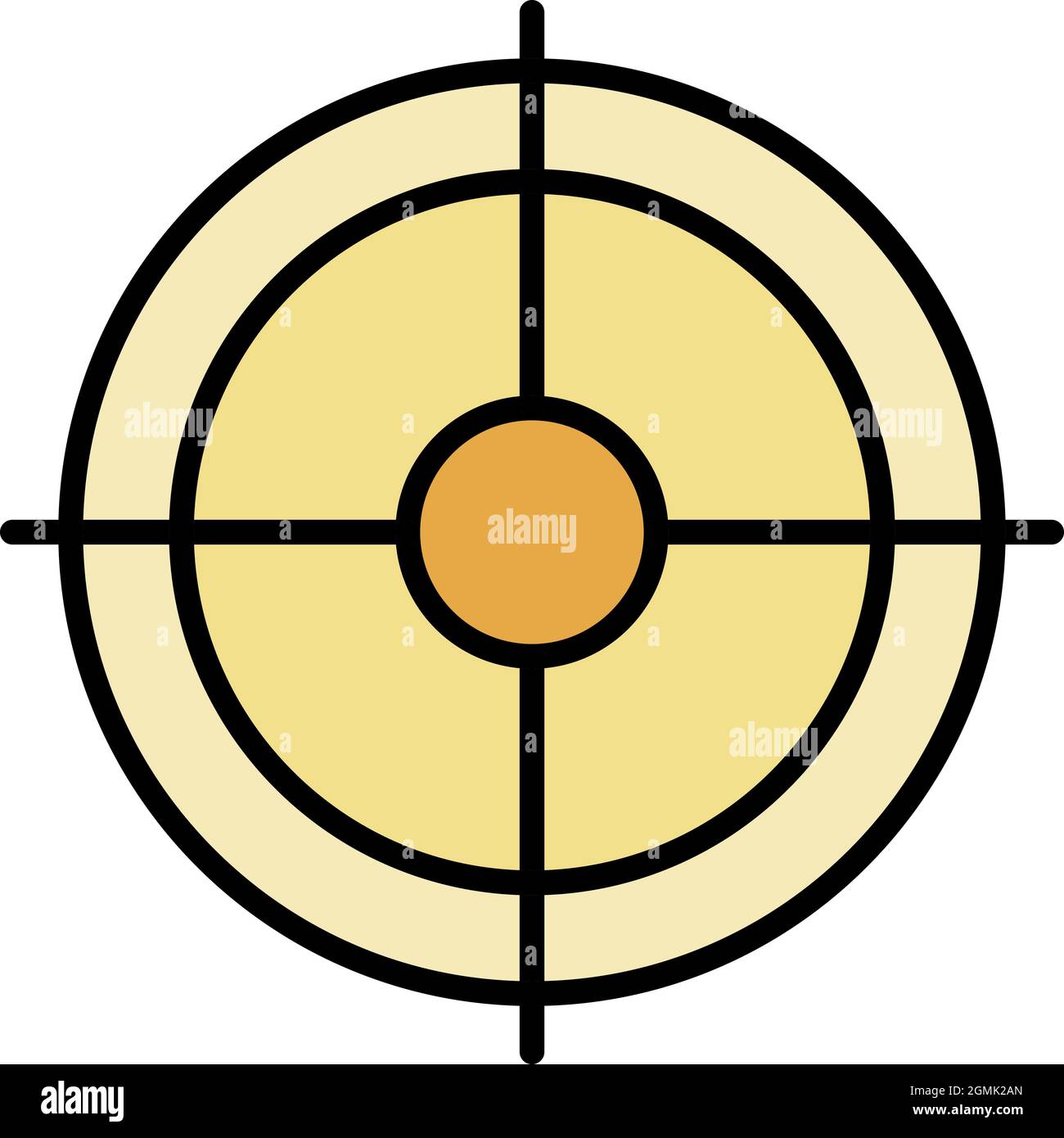 Shooting target icon. Outline shooting target vector icon color flat ...