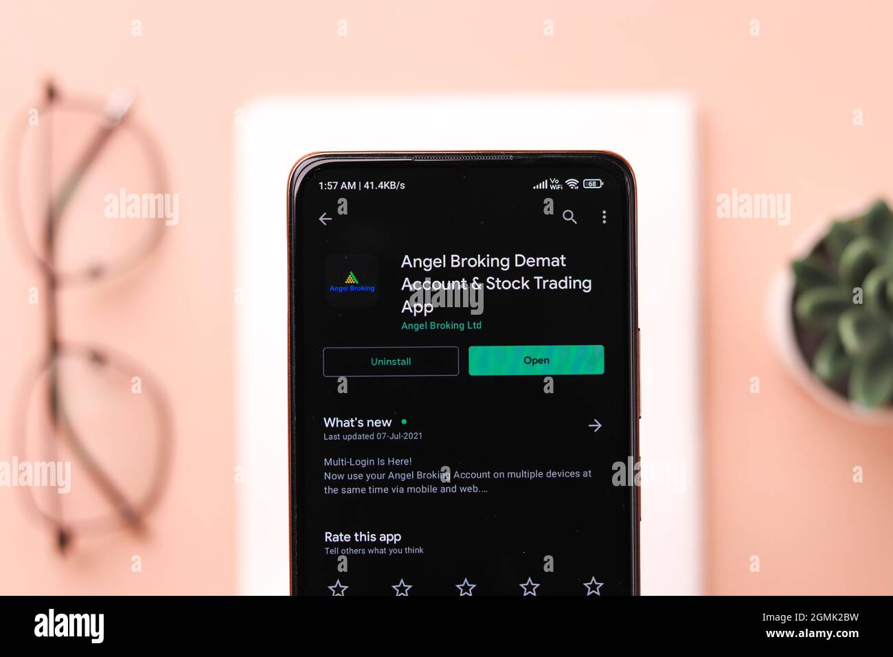 West Bangal, India - August 21, 2021 : Angel Broking logo on phone ...