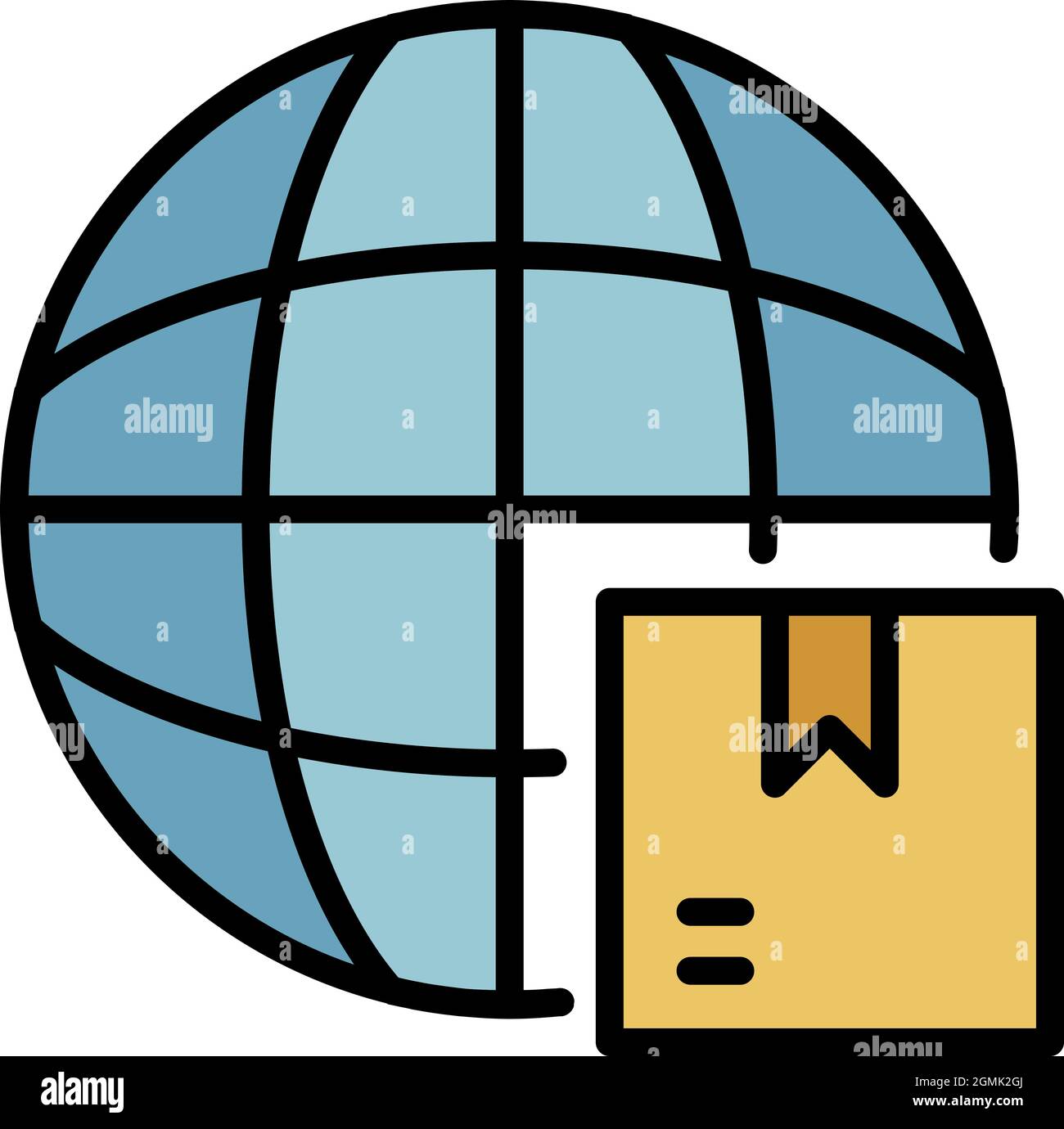 World export icon. Outline world export vector icon color flat isolated ...