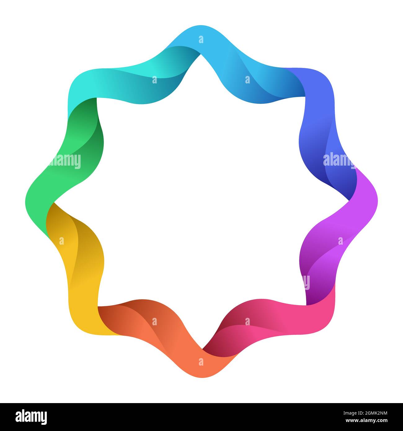 Abstract circular logo element isolated on white background. 3D ...