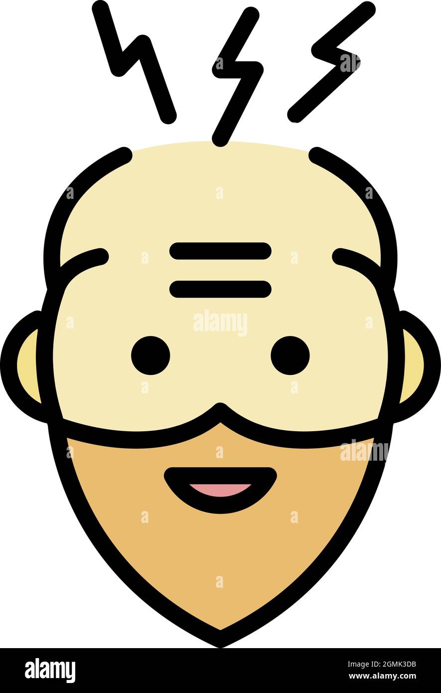 Senior man disease icon. Outline senior man disease vector icon color ...