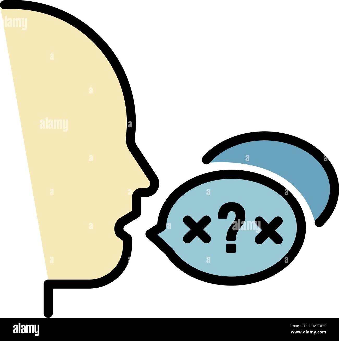 Cant speak icon. Outline cant speak vector icon color flat isolated ...